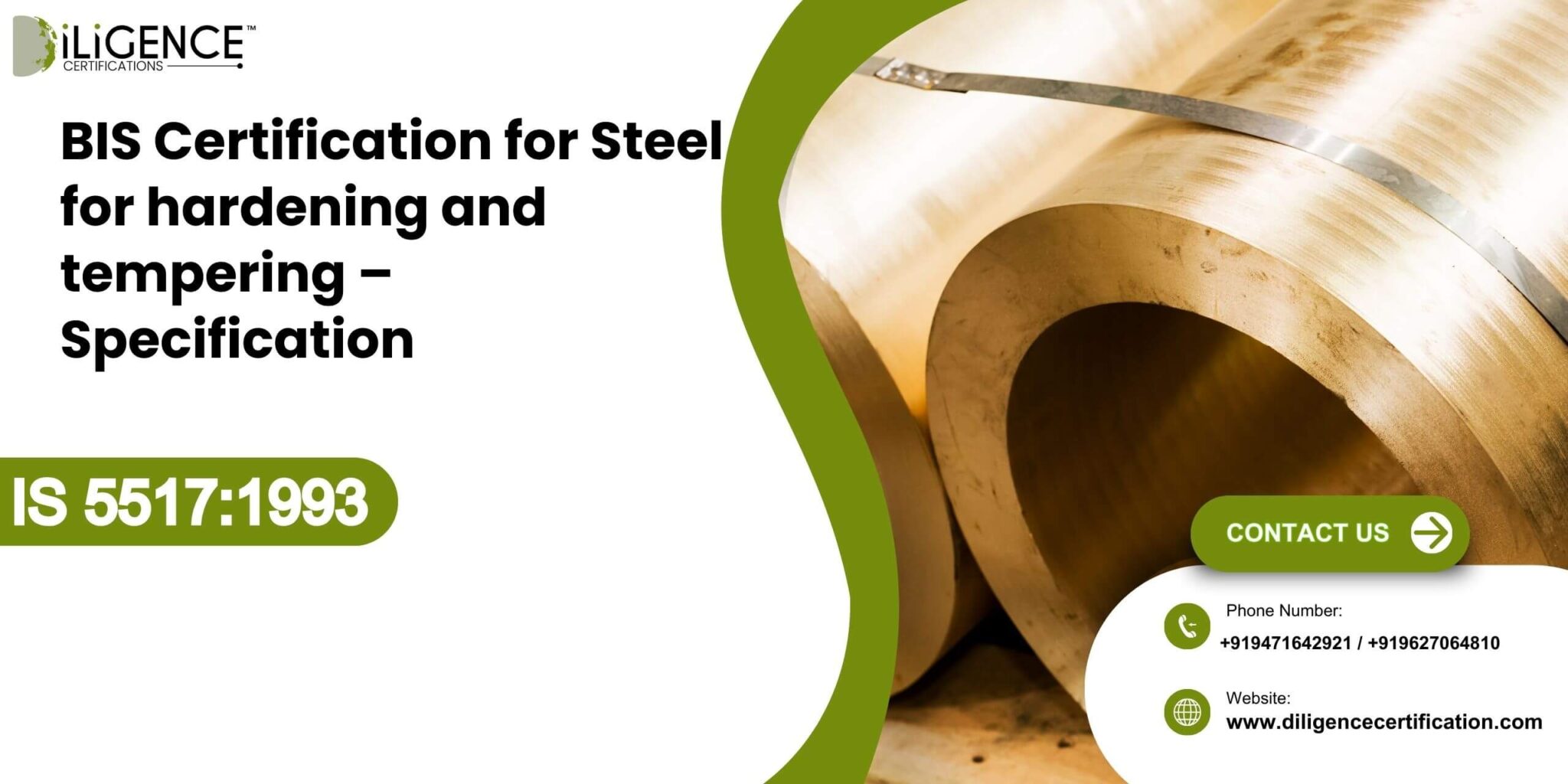 BIS Certification For Steel For Hardening And Tempering IS 5517